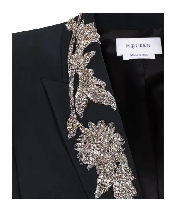 Alexander McQueen Single Breasted Embellished Blazer