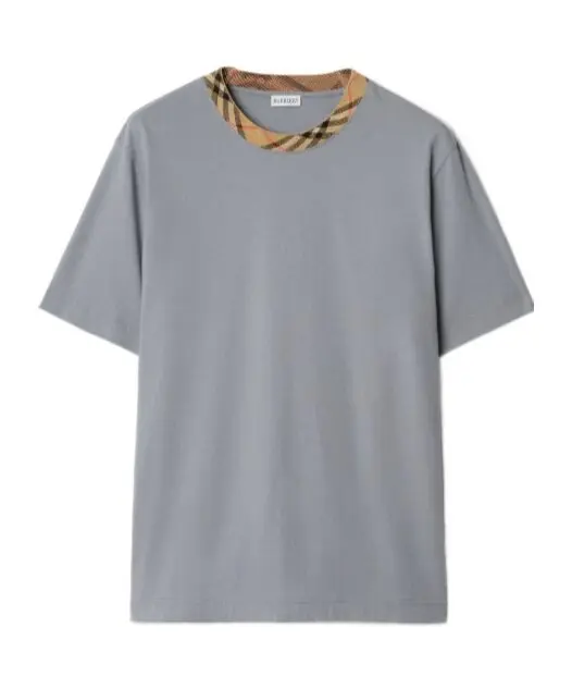 Burberry Checked-trim Crewneck T-shirt