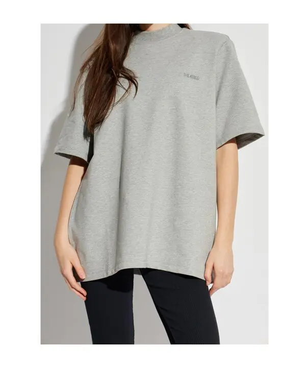 Attico Logo Embroidered Oversized T-shirt - Gray