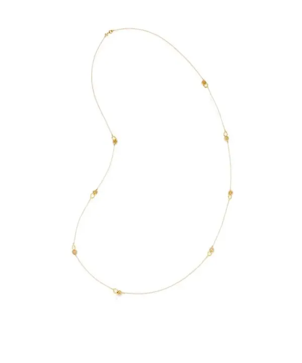 Tory Burch Long Icon Pavé Interlocking Necklace - Gold / Crystal