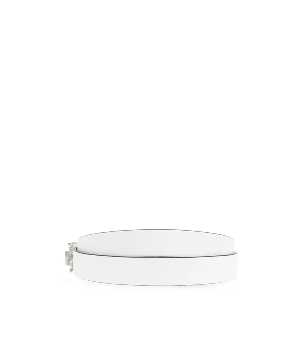 Tory Burch Leather Belt With Silver Metal Buckle