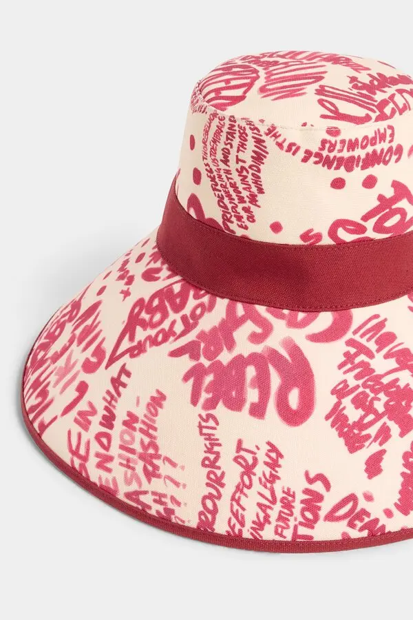 Dsquared2 Allover Print Wide-brim Hat