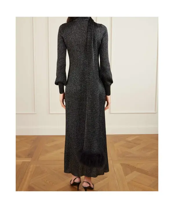 Valentino Garavani Long Sleeve V-neck Knit Dress
