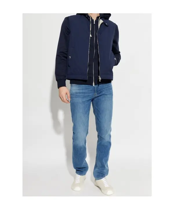 Eleventy Stand Collar Quilted Vest - Blue
