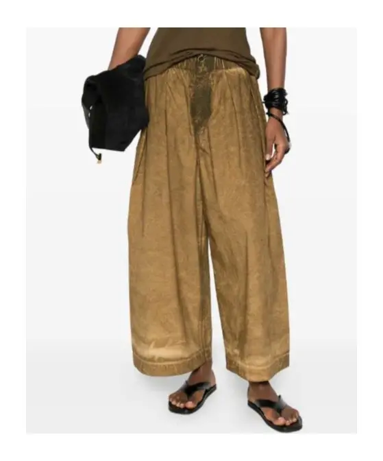UMA WANG Elastic Waist Casual Pants - Brown