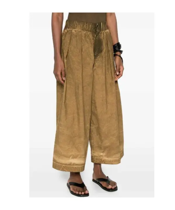 UMA WANG Elastic Waist Casual Pants - Brown