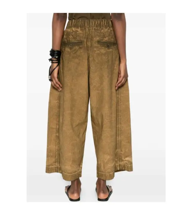 UMA WANG Elastic Waist Casual Pants - Brown