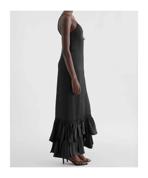 JIL SANDER Silk Blend Ruffle Dress