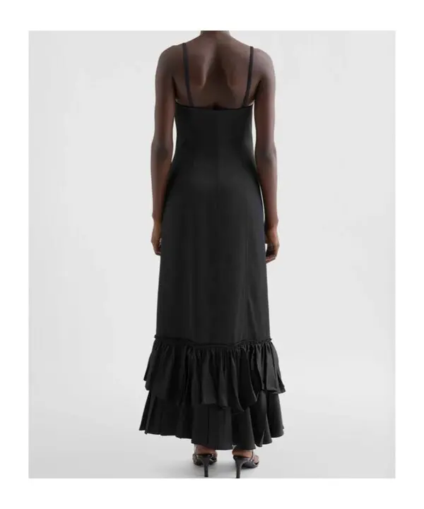 JIL SANDER Silk Blend Ruffle Dress