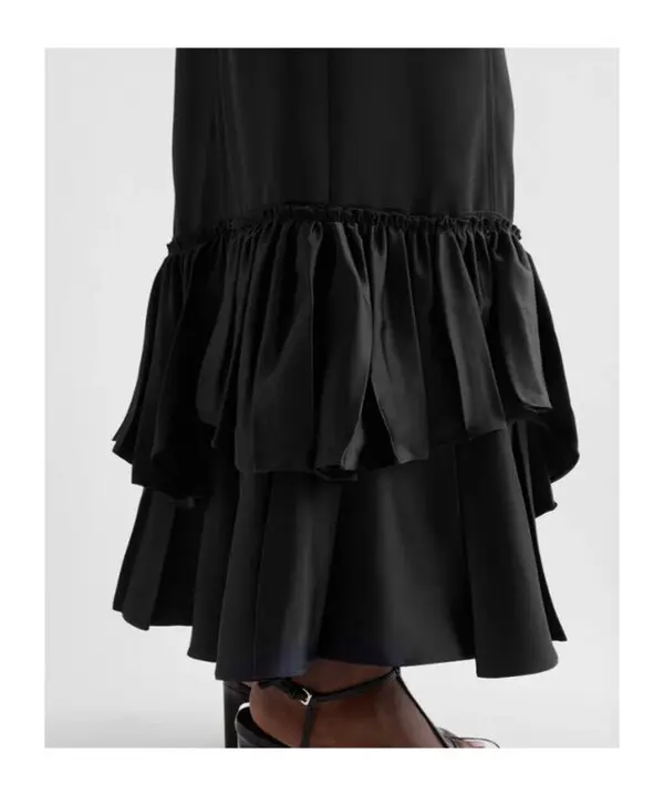 JIL SANDER Silk Blend Ruffle Dress