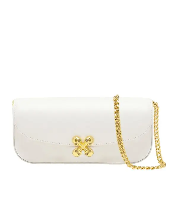 Alexander McQueen Small Skull Flower Embellished Shoulder Bag - Ivory