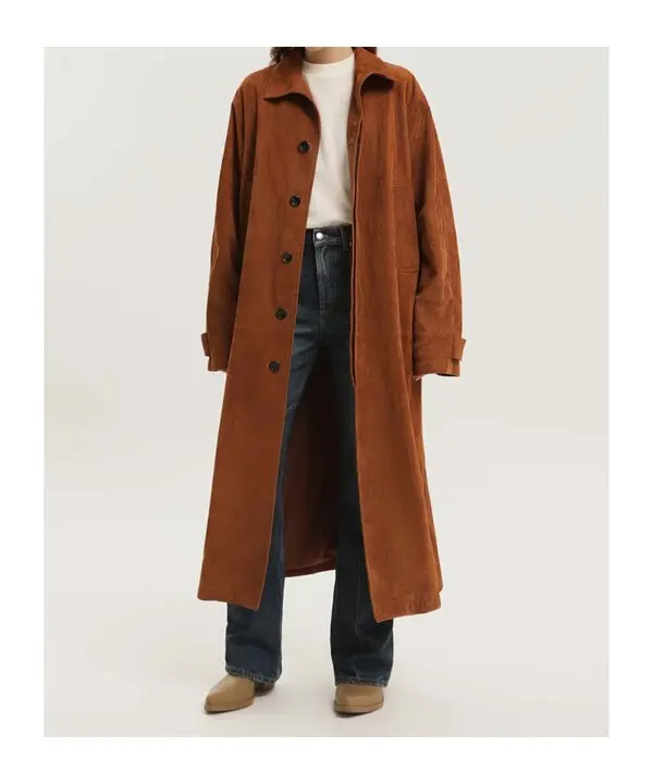 1989 STUDIO Textured Longline Coat - Light Brown