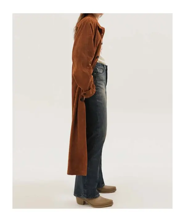 1989 STUDIO Textured Longline Coat - Light Brown
