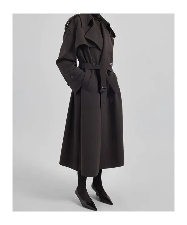 THE FRANKIE SHOP Long-sleeved Trench Coat - Brown