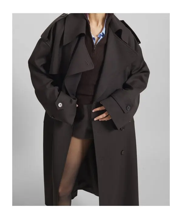 THE FRANKIE SHOP Long-sleeved Trench Coat - Brown