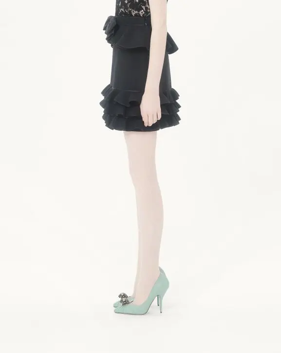 Valentino Garavani Ruffled Mini Skirt With Bow Detail