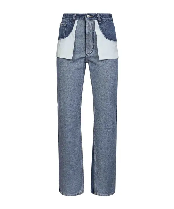MAISON MARGIELA Numeric Patch Straight-leg Jeans - Gray