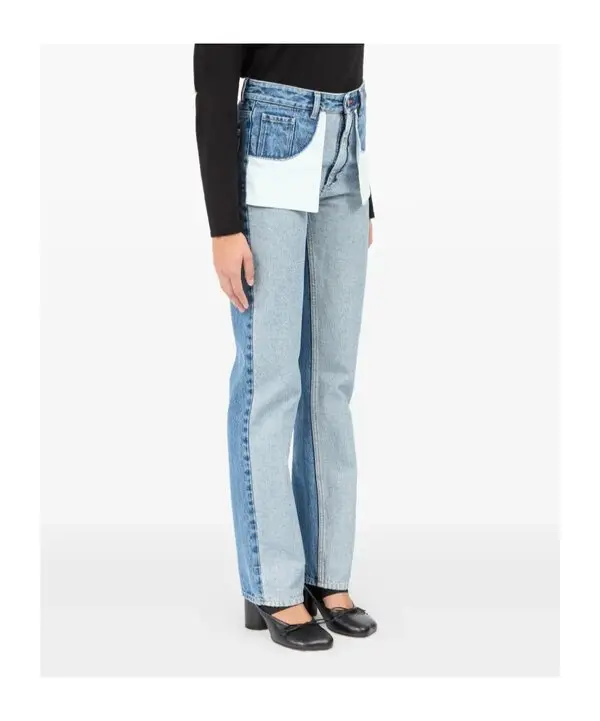MAISON MARGIELA Numeric Patch Straight-leg Jeans - Gray
