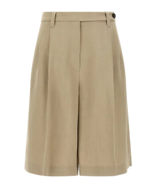 Brunello Cucinelli Fluid Twill Sartorial Bermuda Shorts - Beige
