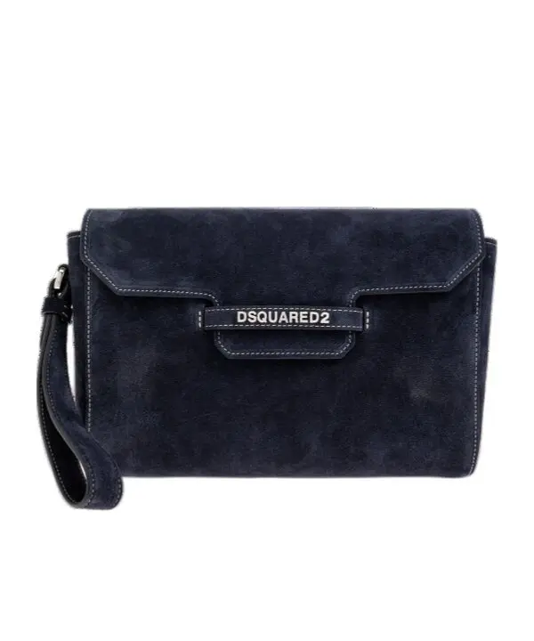 Dsquared2 Logo-lettering Clutch Bag - Navy Blue
