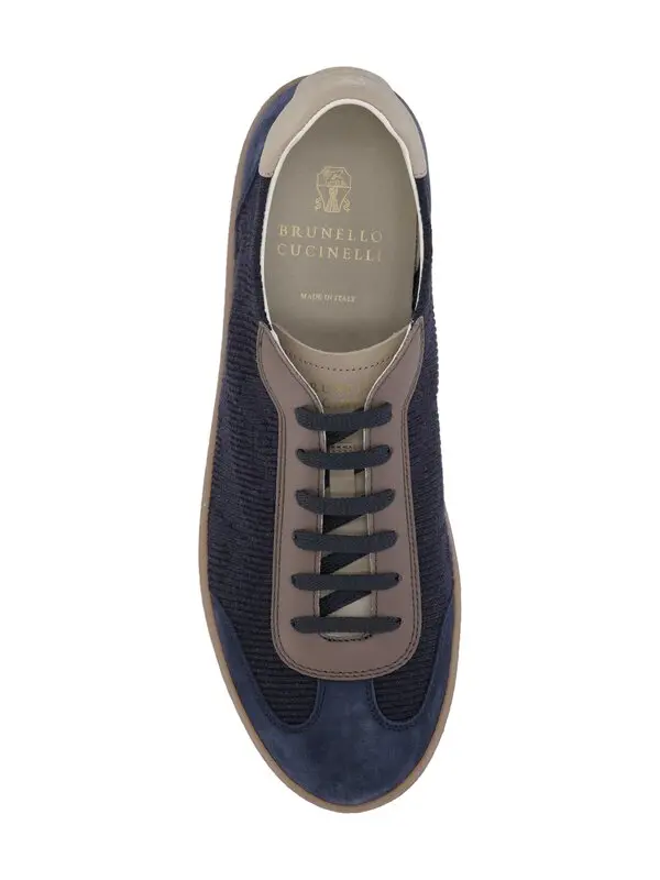 Brunello Cucinelli Paneled Lace-up Sneakers