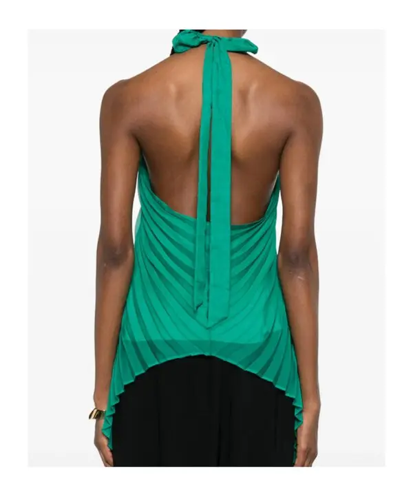 Max Mara Halter Neck Pleated Top - No