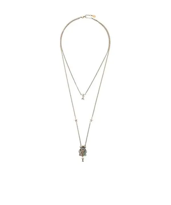 Alexander McQueen Double-wrap Beetle Necklace - Yellow