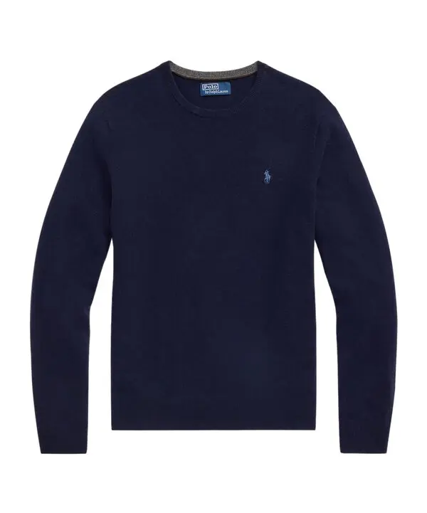 Polo Ralph Lauren Embroidered Crewneck Knit Jumper - Hunter Navy