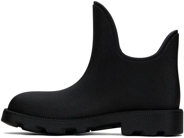 Burberry Textured Finish Round-toe Slip-on Boots - Black