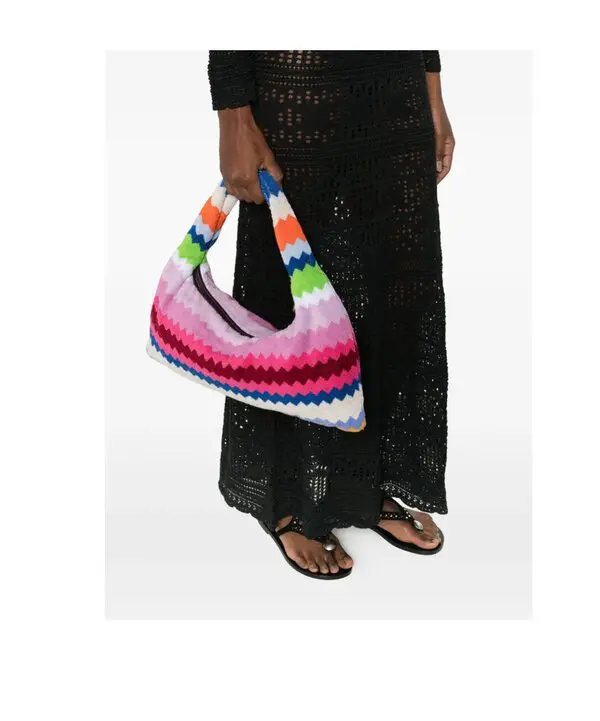 Missoni Zigzag Patterned Zipped Tote Bag - Pink
