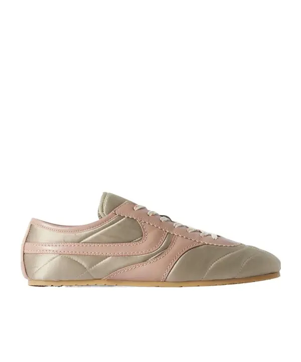 Dries Van Noten Quilted Satin Sneakers - Nude