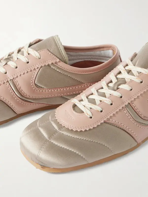 Dries Van Noten Quilted Satin Sneakers - Nude