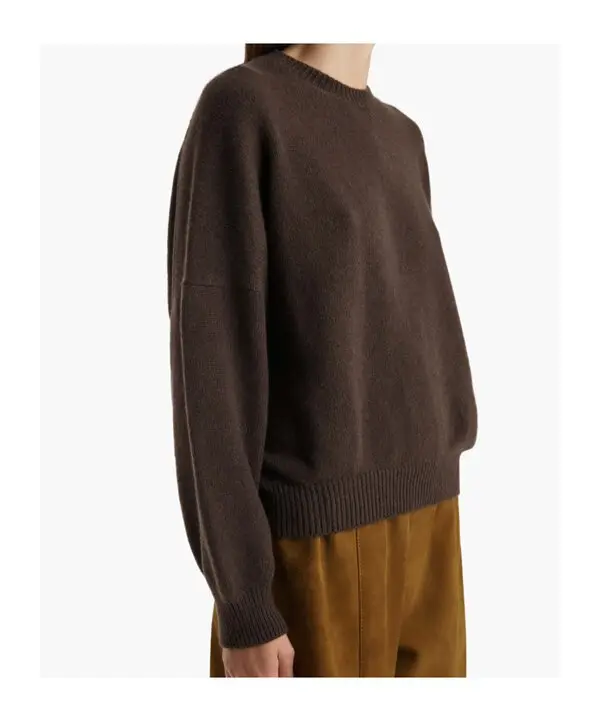 Khaite Crewneck Drop Shoulder Cashmere Jumper