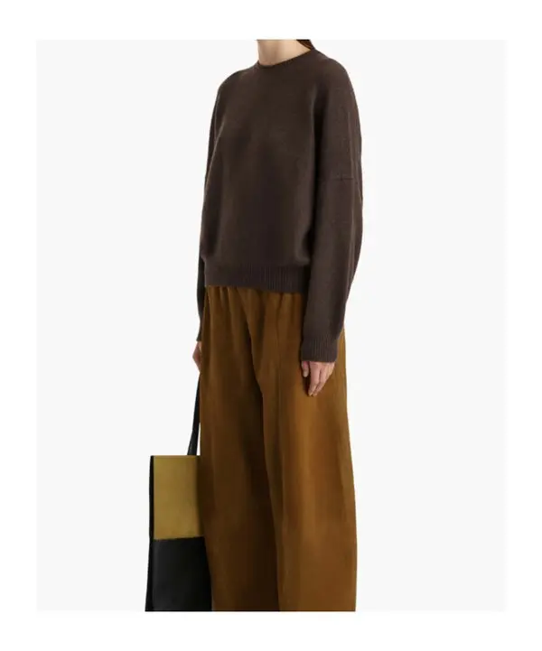 Khaite Crewneck Drop Shoulder Cashmere Jumper