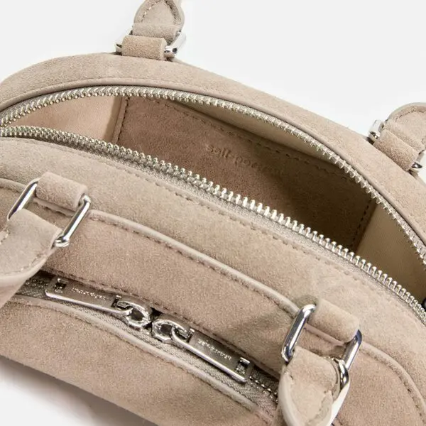 SELF-PORTRAIT Mini Bow Charm Embellished Shoulder Bag - Grey