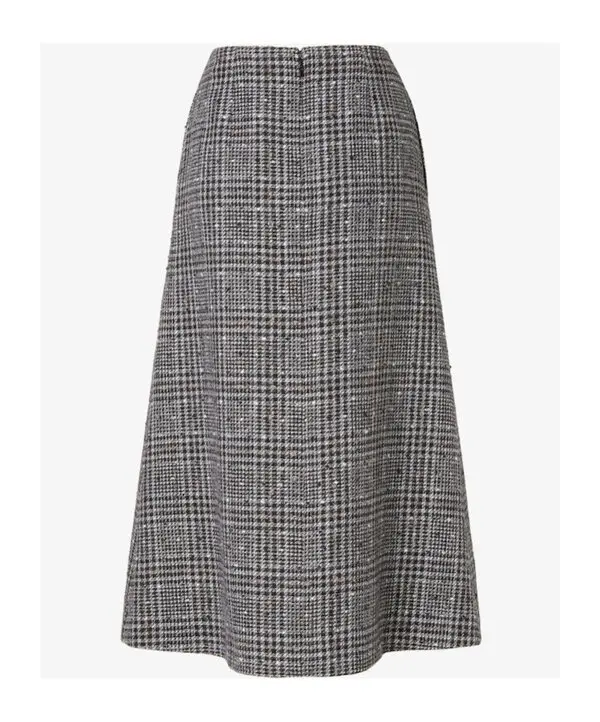 Fendi Checked Tweed Midi Skirt