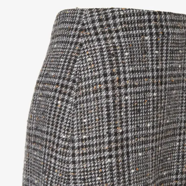 Fendi Checked Tweed Midi Skirt