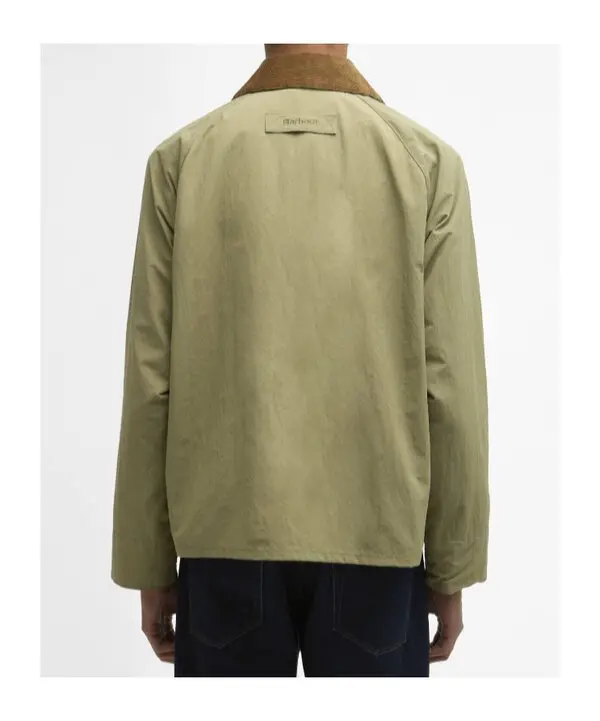 Barbour Icons Spey Jacket With Cord Collar And Embroidered Detail - Bleached Olive