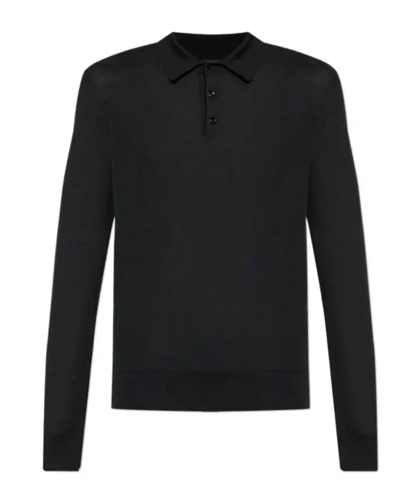 Dolce & Gabbana Dolce Gabbana Knitted Long-sleeved Polo Shirt