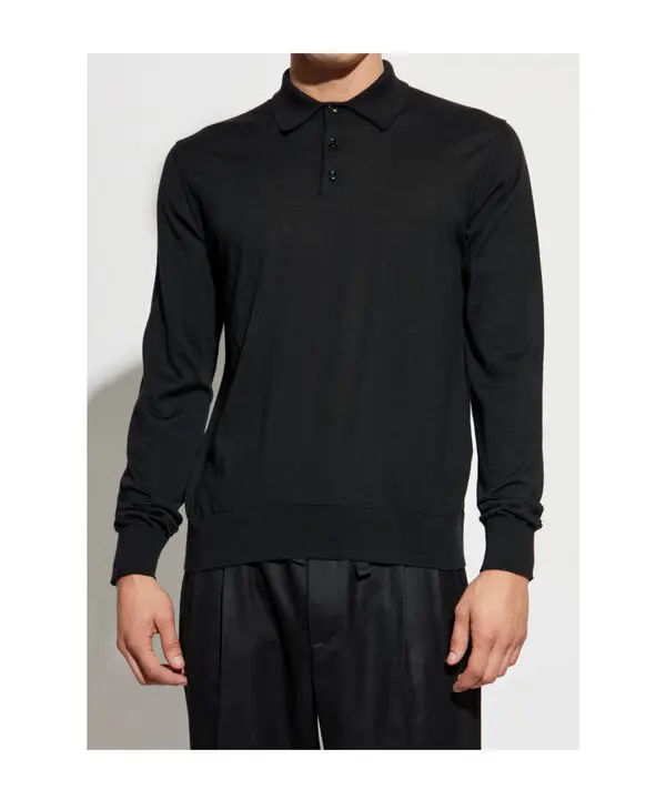 Dolce & Gabbana Dolce Gabbana Knitted Long-sleeved Polo Shirt