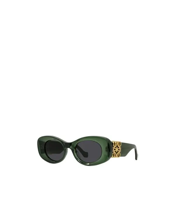 Loewe Oval Frame Sunglasses With Logo Detail - Black