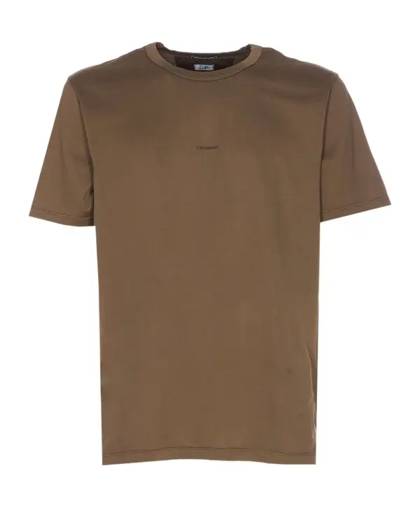 C.P. COMPANY Gasato Short Sleeved Logo Jersey T-shirt - Brown