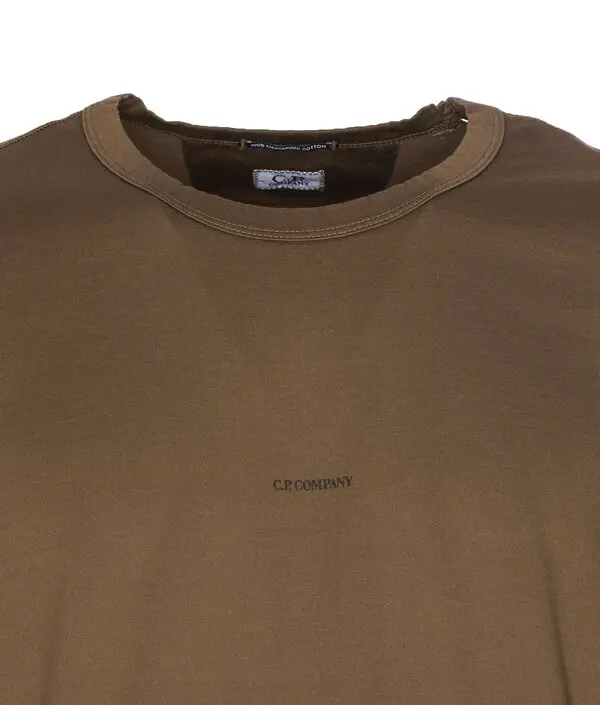 C.P. COMPANY Gasato Short Sleeved Logo Jersey T-shirt - Brown