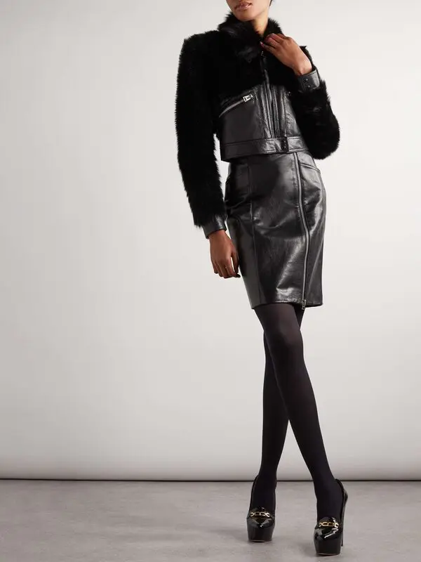 TOM FORD Panelled Leather Mini Skirt
