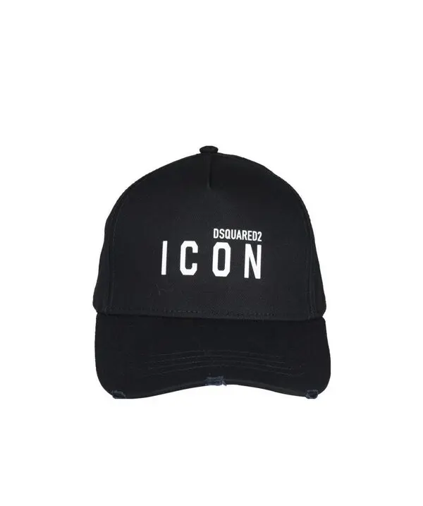 Dsquared2 Logo Printed Distressed Baseball Cap - Black