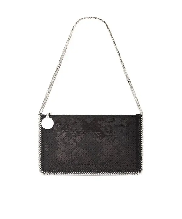 Stella McCartney Falabella Sequin Pochette Shoulder Bag - Black