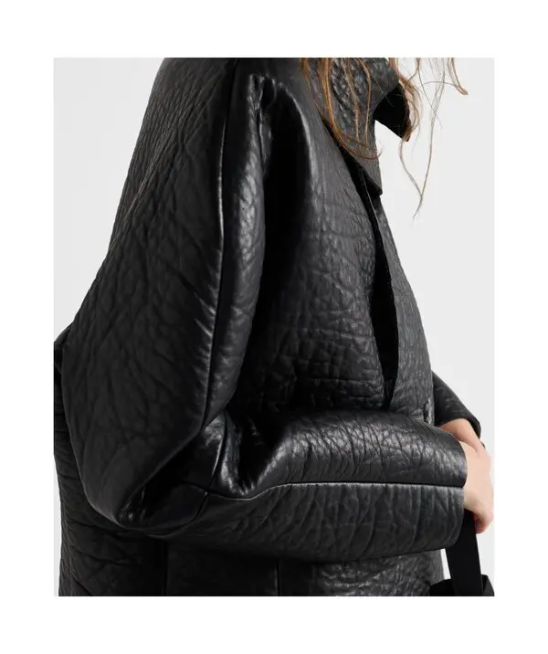Prada Bonded Nappa Leather Jacket With Shawl Collar
