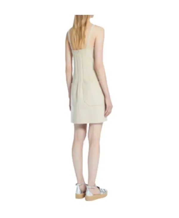 Max Mara Square Neck Sleeveless Mini Dress - White