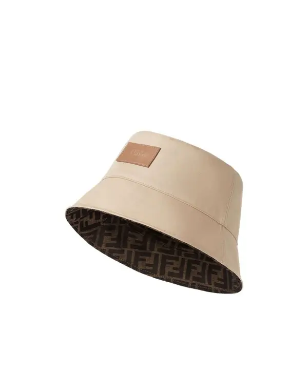 Fendi Logo Patch Bucket Hat - Beige