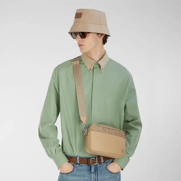 Fendi Logo Patch Bucket Hat - Beige